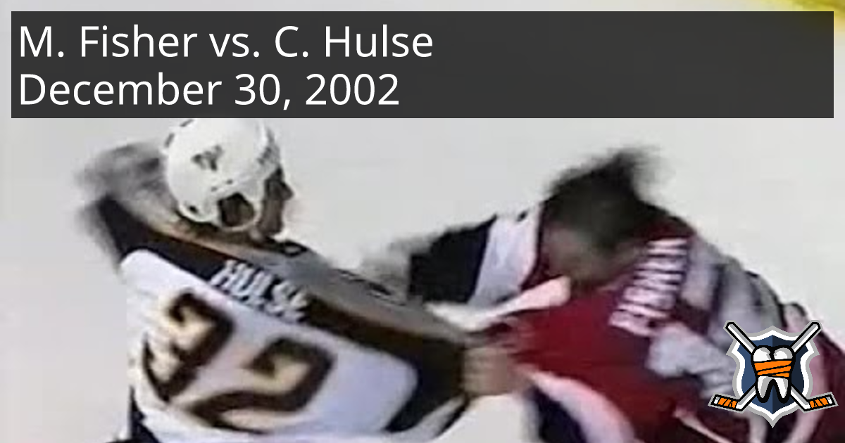 Mike Fisher vs. Cale Hulse, December 30, 2002 - Ottawa Senators vs ...