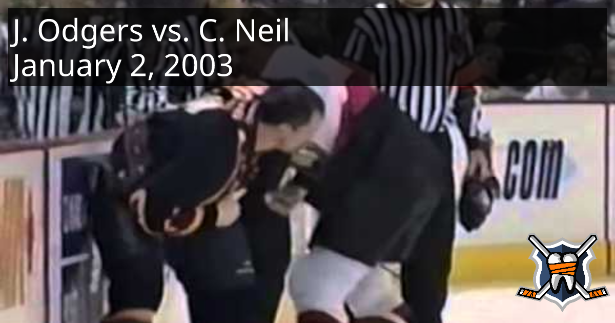 Jeff Odgers vs. Chris Neil, January 2, 2003 - Atlanta Thrashers vs ...