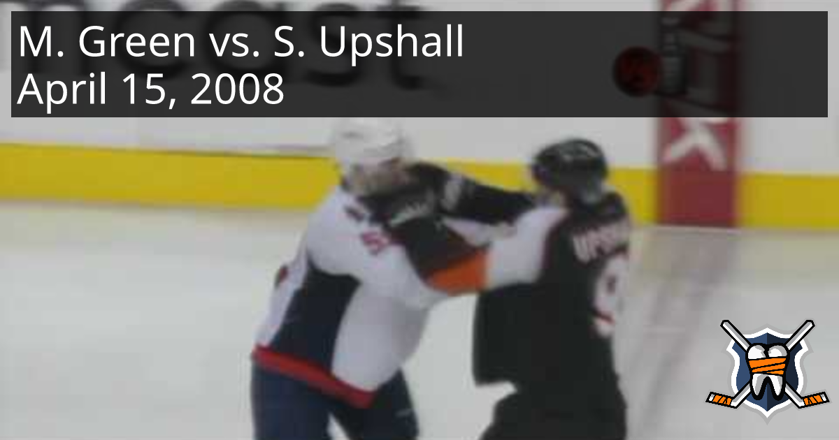 Mike Green vs. Scottie Upshall, April 15, 2008 - Washington Capitals vs ...