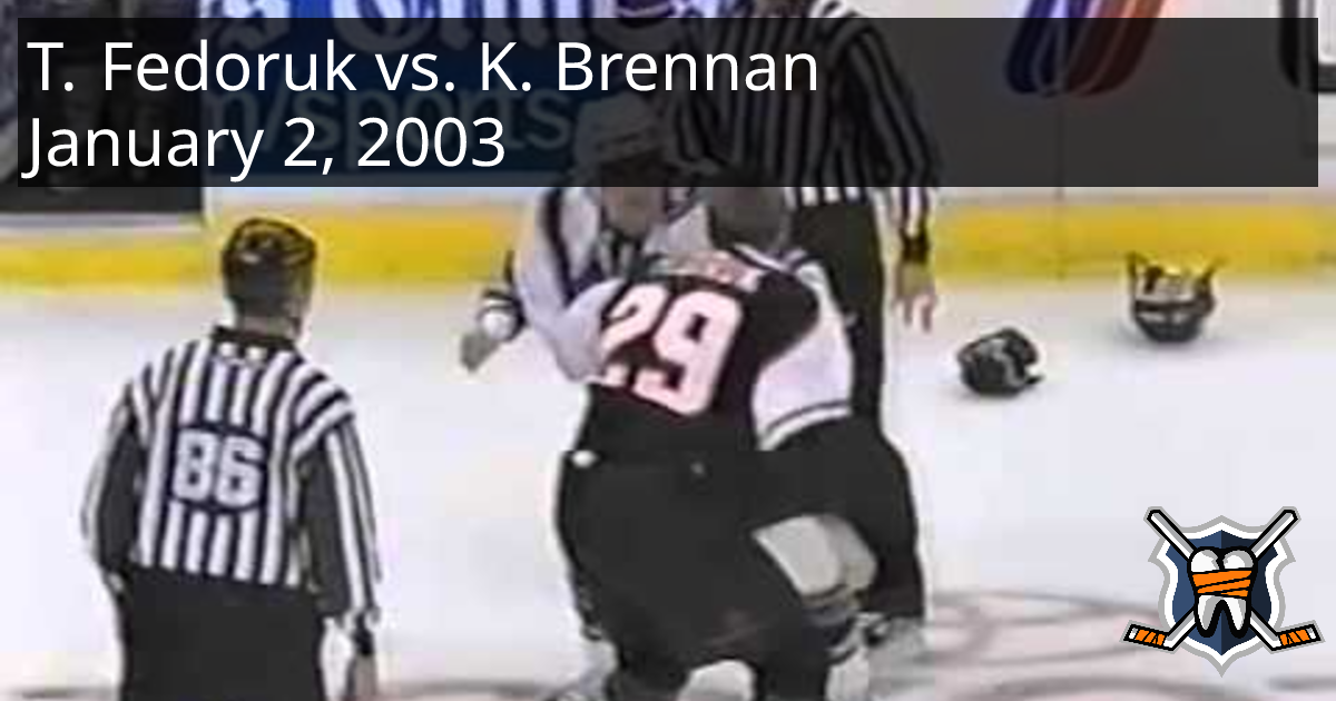 Todd Fedoruk vs. Kip Brennan, January 2, 2003 - Philadelphia Flyers vs ...