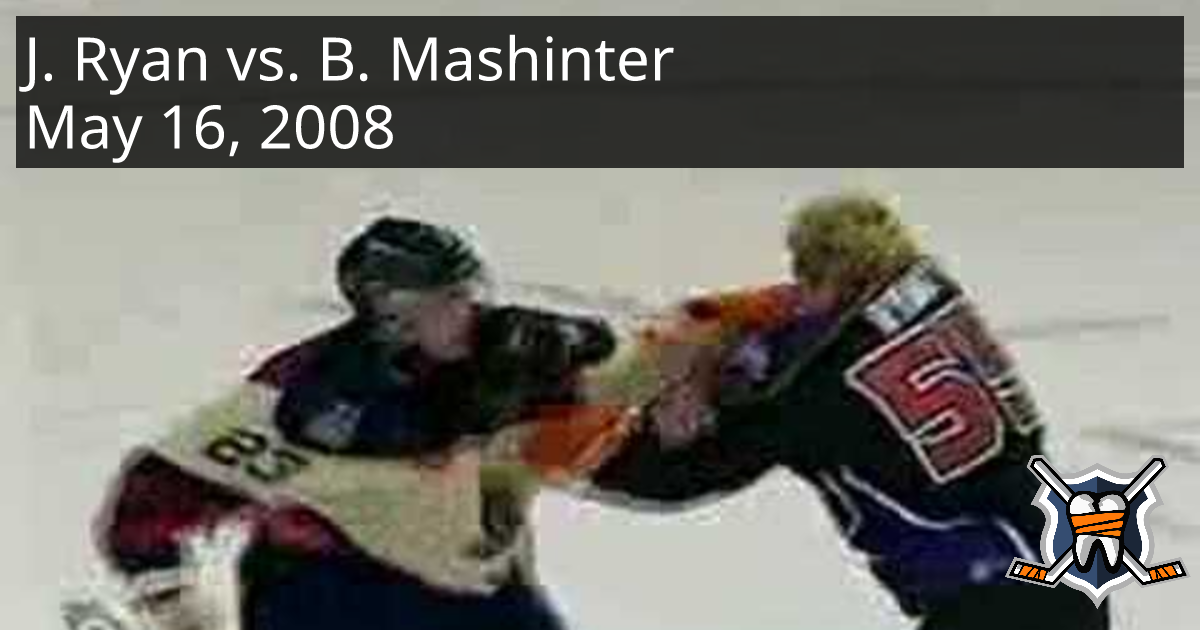 Joe Ryan vs. Brandon Mashinter, May 16, 2008 - Gatineau Olympiques vs ...