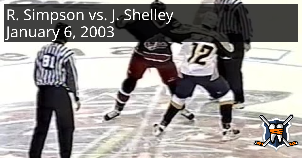 Reid Simpson vs. Jody Shelley, January 6, 2003 - Nashville Predators vs ...