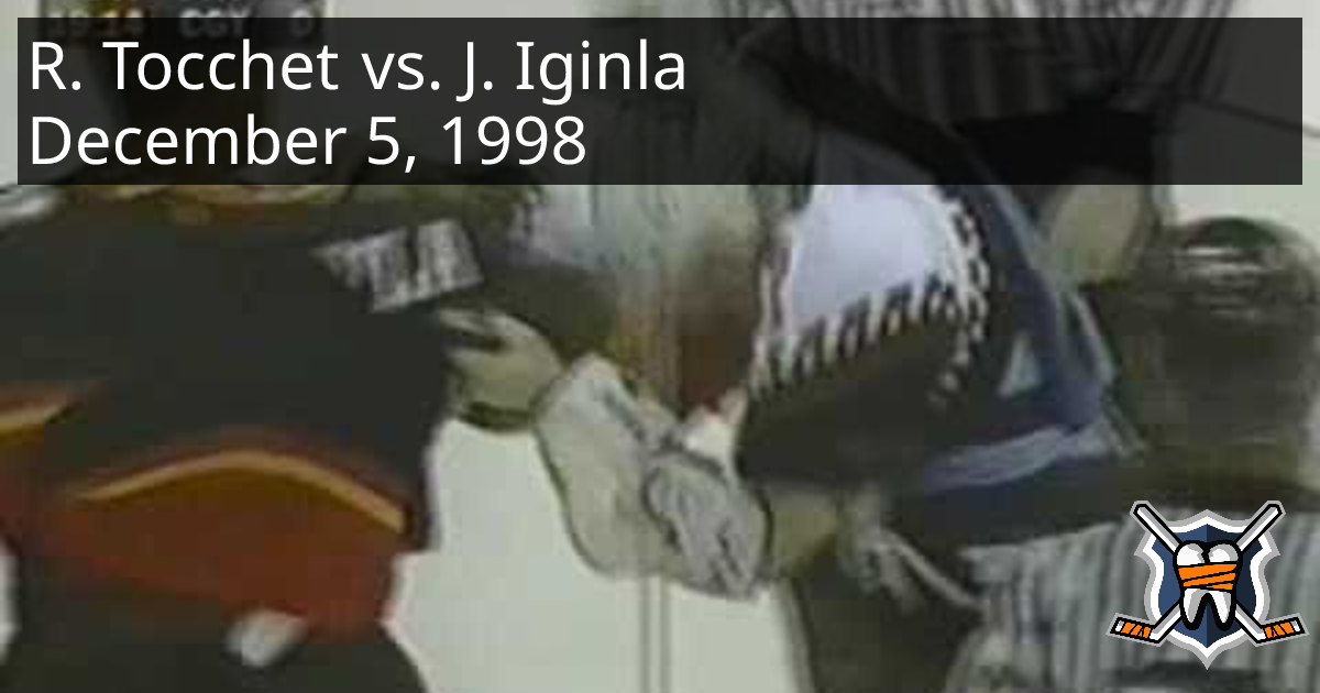 Rick Tocchet vs. Jarome Iginla, December 5, 1998 - Arizona Coyotes vs ...