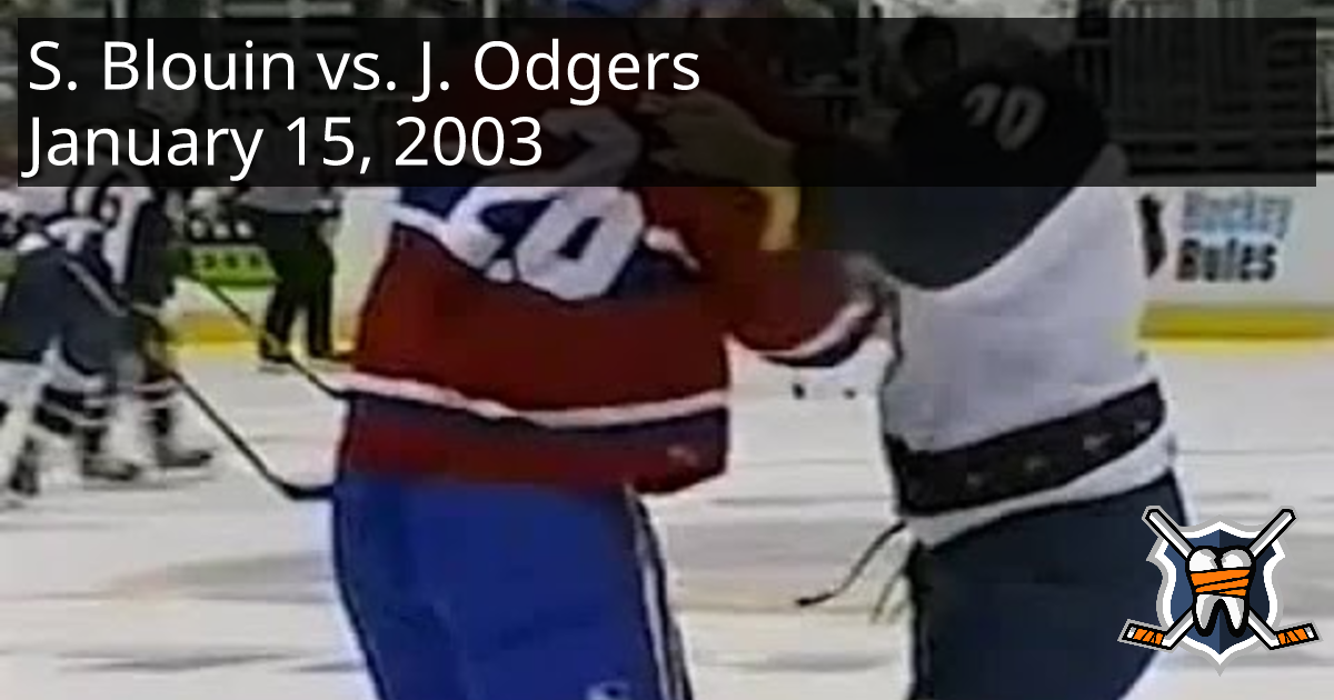 Sylvain Blouin vs. Jeff Odgers, January 15, 2003 - Montreal Canadiens ...
