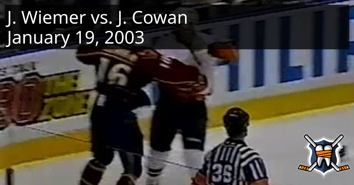 Jason Wiemer vs. Jeff Cowan, January 19, 2003 - New York Islanders vs ...