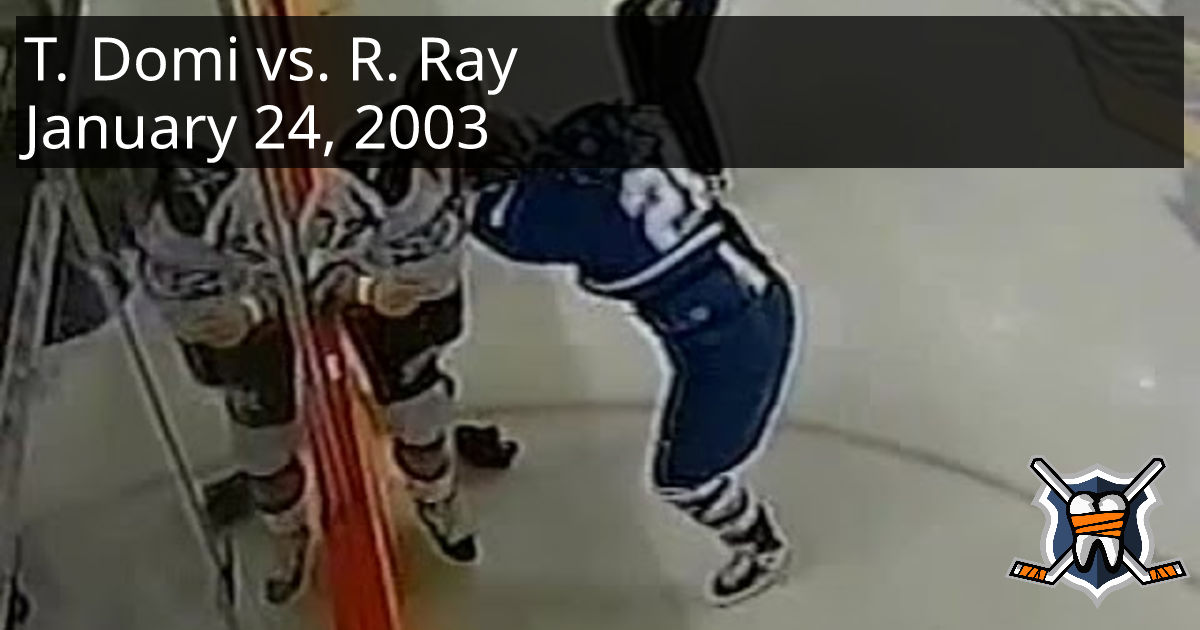 Tie Domi vs. Rob Ray, January 24, 2003 - Toronto Maple Leafs vs ...