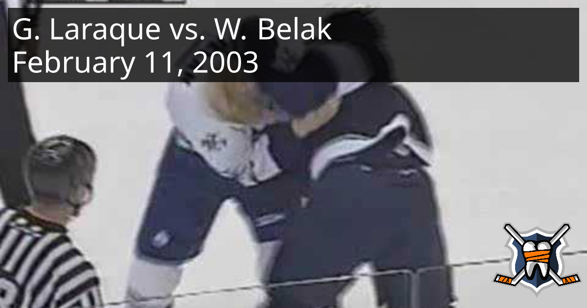 Georges Laraque vs. Wade Belak, February 11, 2003 - Edmonton Oilers vs ...