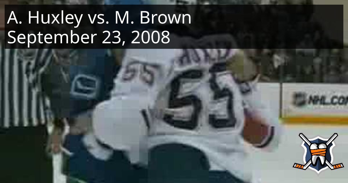 Adam Huxley vs. Mike Brown, September 23, 2008 - Edmonton Oilers vs ...