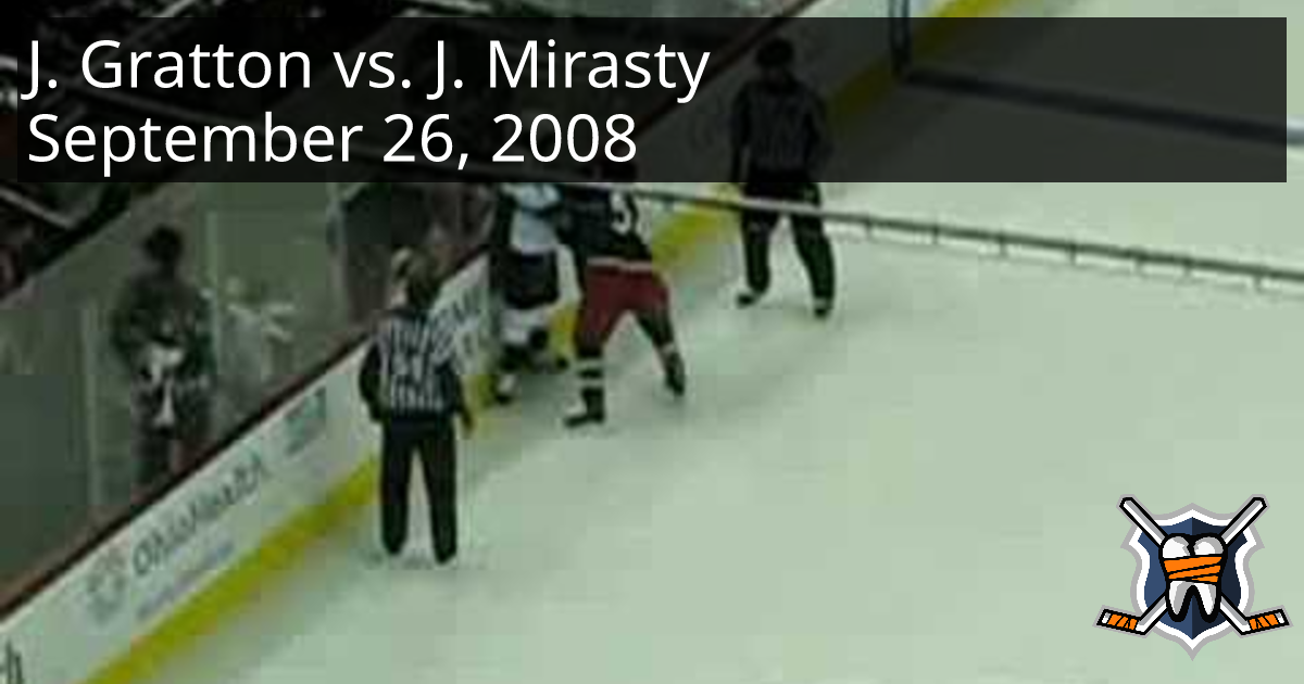 Josh Gratton vs. Jon Mirasty, September 26, 2008 - Nashville Predators ...
