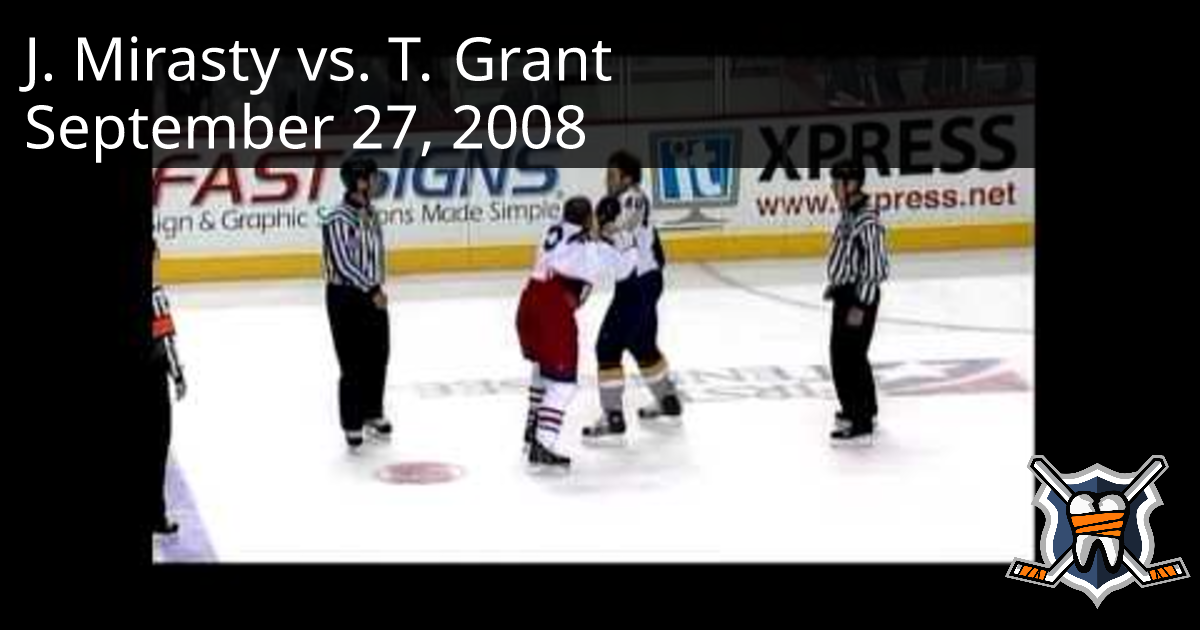 Jon Mirasty vs. Triston Grant, September 27, 2008 - Columbus Blue ...