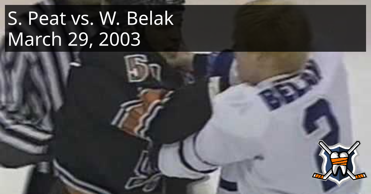 Stephen Peat vs. Wade Belak, March 29, 2003 - Washington Capitals vs ...