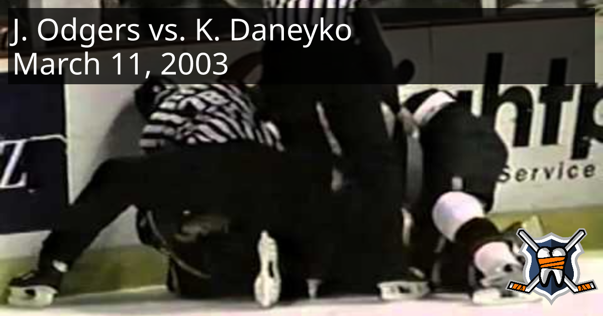 Jeff Odgers vs. Ken Daneyko, March 11, 2003 - Atlanta Thrashers vs. New ...