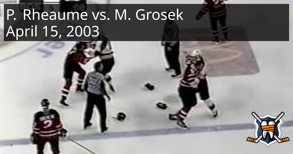 Pascal Rheaume vs. Michal Grosek, April 15, 2003 - New Jersey Devils vs ...