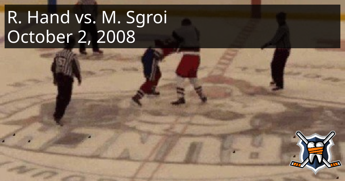 Ryan Hand vs. Mike Sgroi, October 2, 2008 - Rochester Americans vs ...