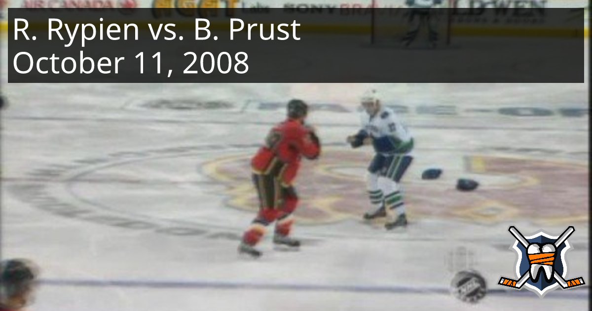 Rick Rypien vs. Brandon Prust, October 11, 2008 - Vancouver Canucks vs ...