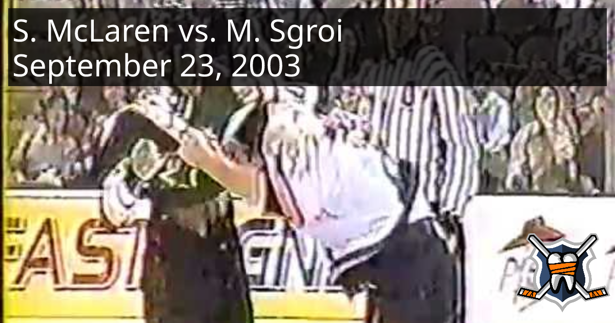 Steve McLaren vs. Mike Sgroi, September 23, 2003 - St Louis Blues vs ...