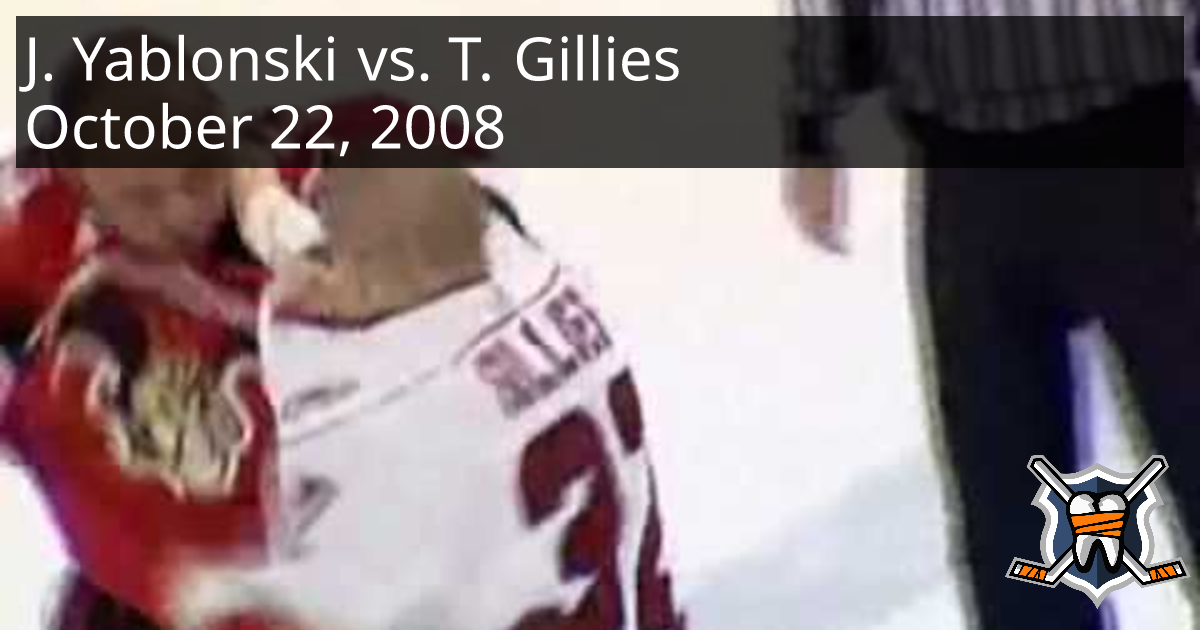 Jeremy Yablonski vs. Trevor Gillies, October 22, 2008 - Binghamton ...