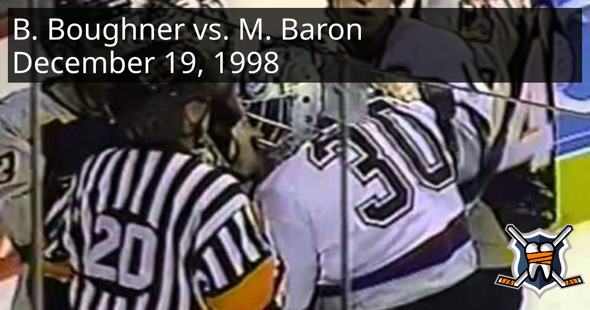 Bob Boughner vs. Murray Baron, December 19, 1998 - Nashville Predators ...