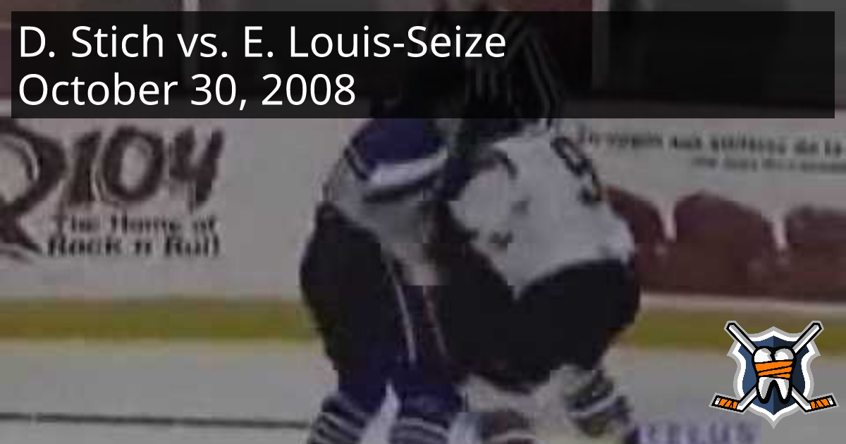 David Stich vs. Eric Louis-Seize, October 30, 2008 - Saint John Sea ...