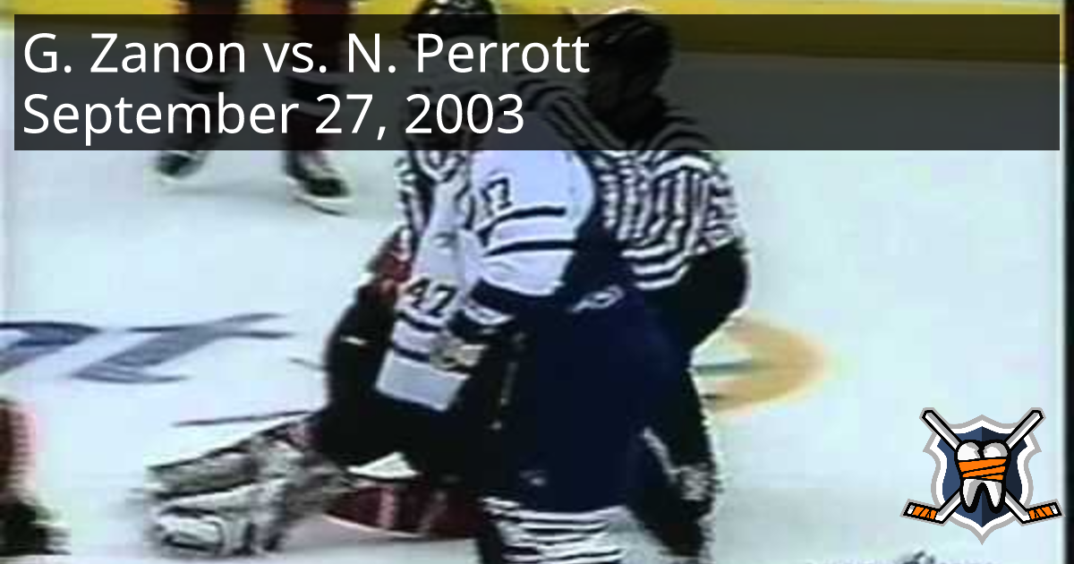Greg Zanon vs. Nathan Perrott, September 27, 2003 - Ottawa Senators vs ...