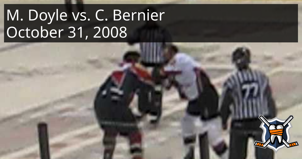 Marty Doyle vs. Cedric Bernier, October 31, 2008 - Dayton Bombers vs ...