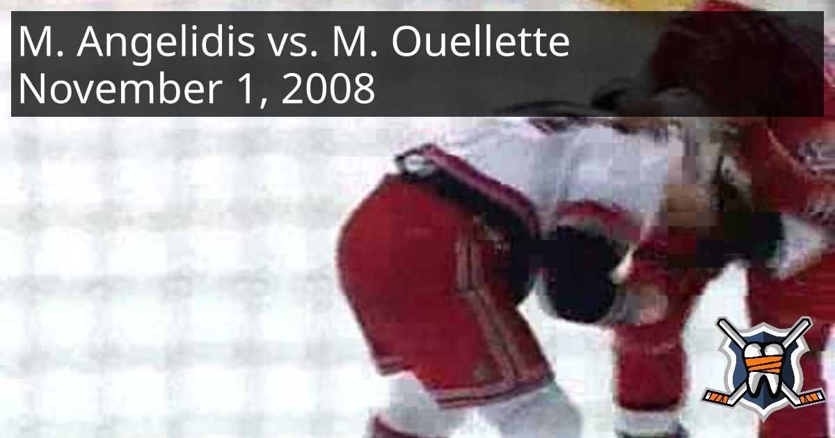 Mike Angelidis vs. Mike Ouellette, November 1, 2008 - Albany River Rats ...