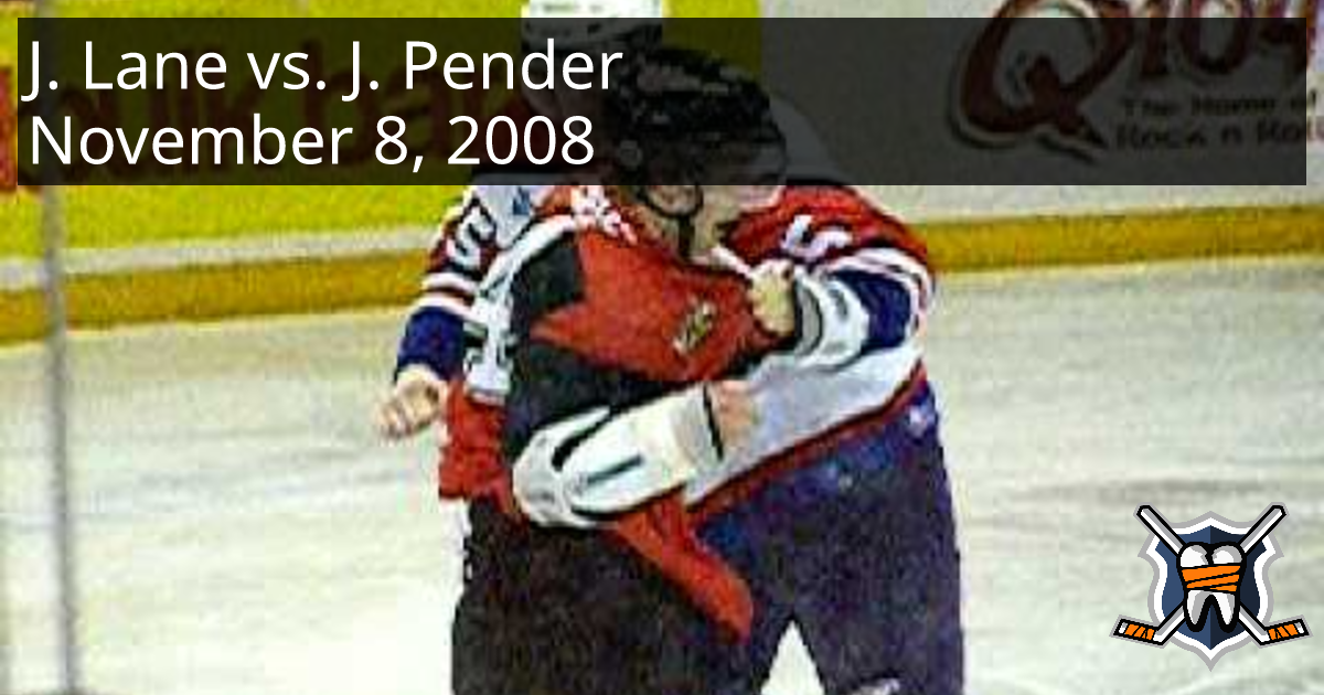 Jordan Lane vs. Justin Pender, November 8, 2008 - Moncton Wildcats vs ...