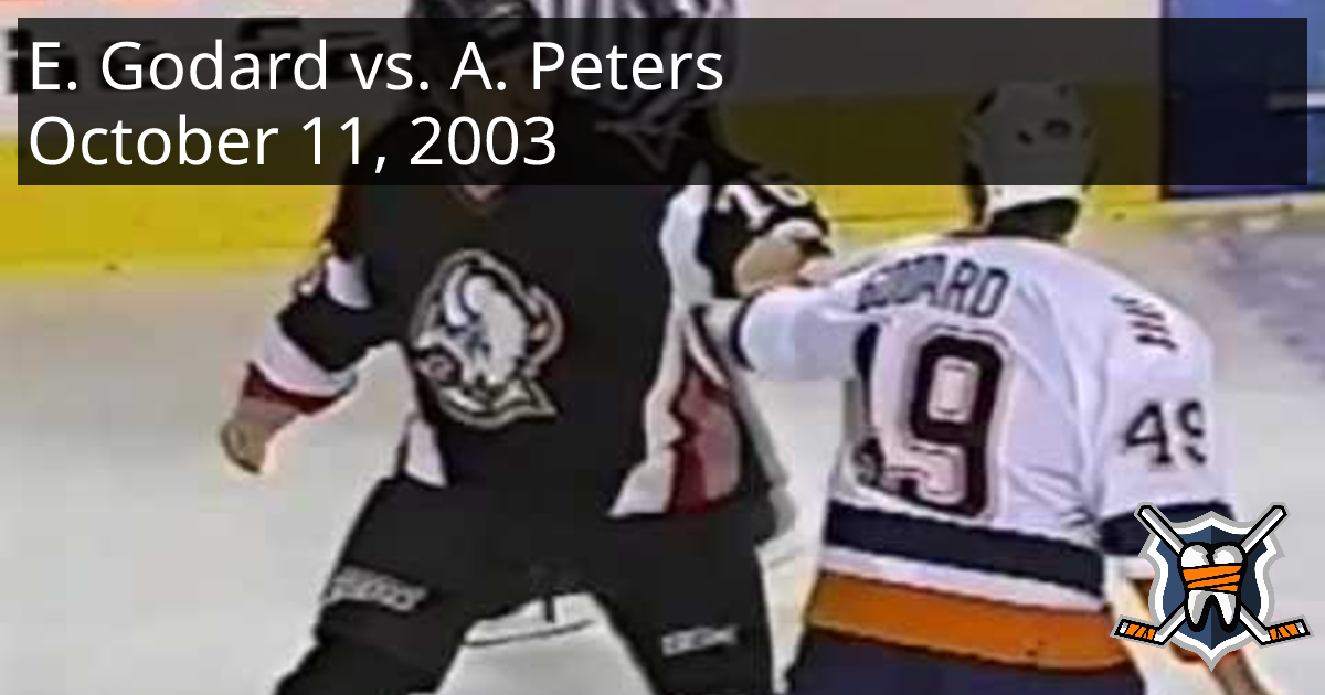 Eric Godard vs. Andrew Peters, October 11, 2003 - New York Islanders vs ...