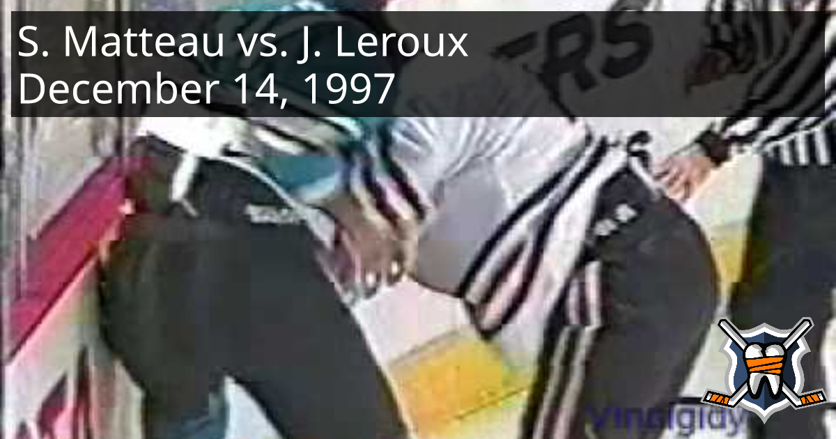 Stephane Matteau vs. Jean-Yves Leroux, December 14, 1997 - San Jose ...
