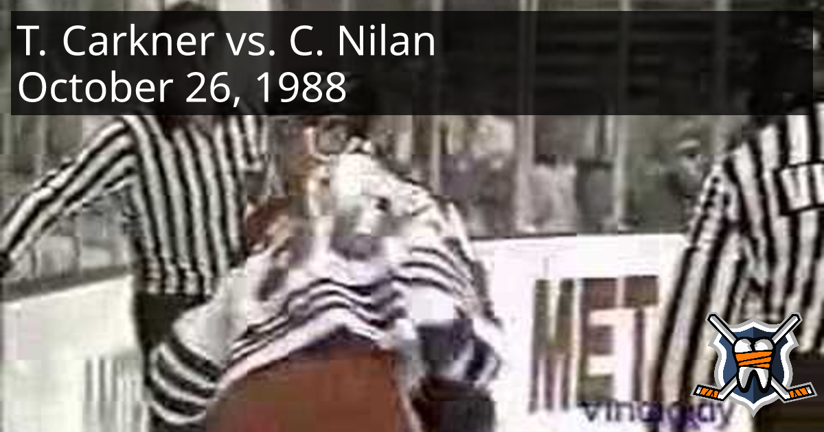 Terry Carkner vs. Chris Nilan, October 26, 1988 - Philadelphia Flyers ...