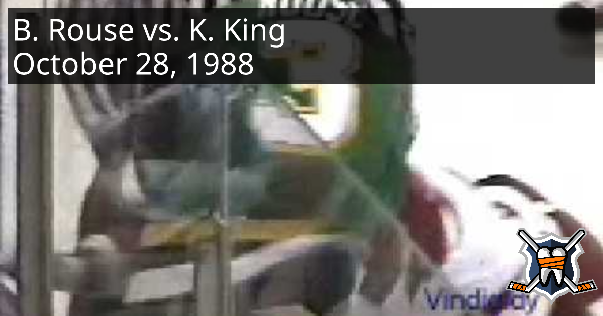 Bob Rouse vs. Kris King, October 28, 1988 - Minnesota North Stars vs ...
