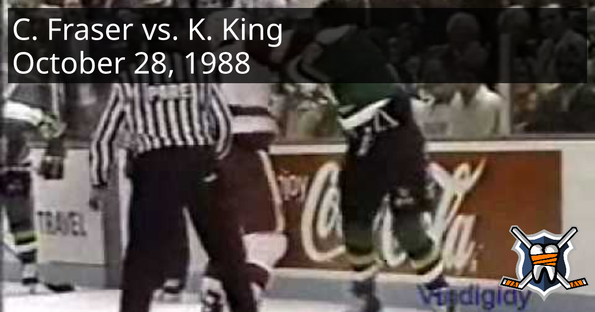 Curt Fraser vs. Kris King, October 28, 1988 - Minnesota North Stars vs ...