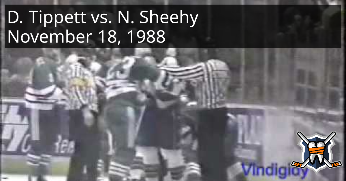 Dave Tippett vs. Neil Sheehy, November 18, 1988 - Hartford Whalers vs ...