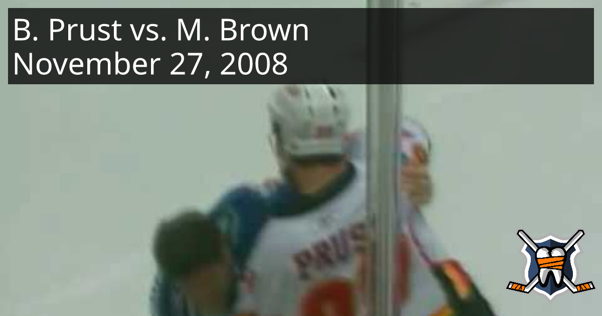 Brandon Prust vs. Mike Brown, November 27, 2008 - Calgary Flames vs ...