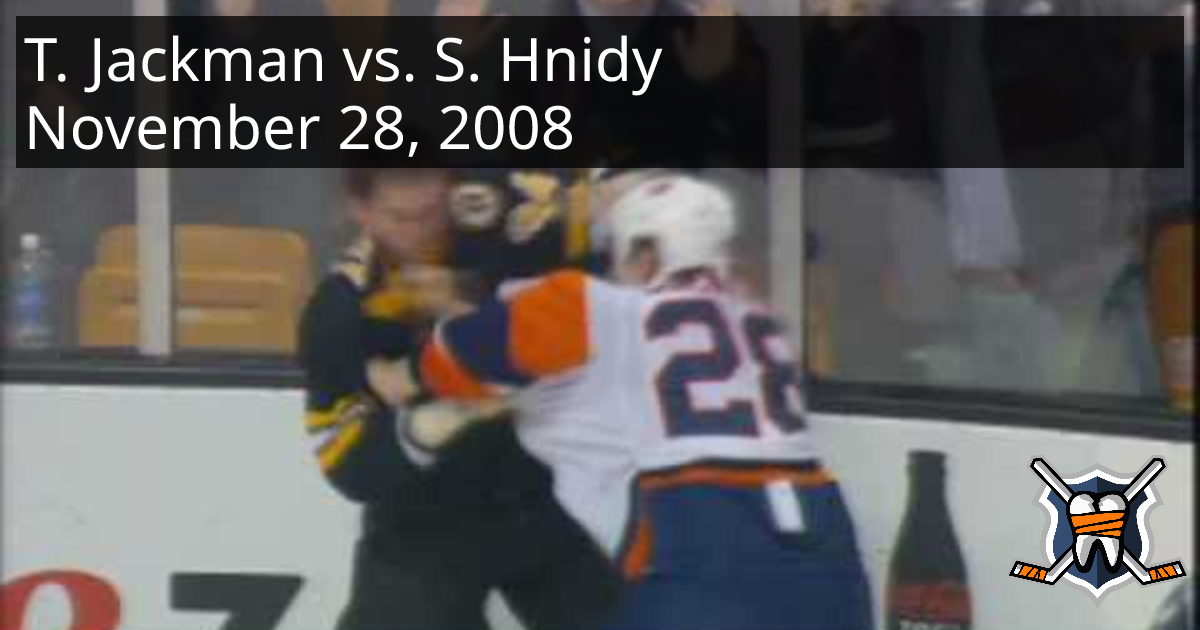 Tim Jackman vs. Shane Hnidy, November 28, 2008 - New York Islanders vs ...