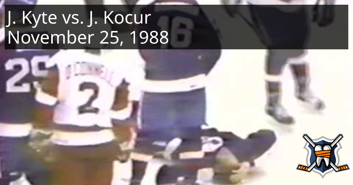Jim Kyte vs. Joey Kocur, November 25, 1988 - Winnipeg Jets vs. Detroit ...