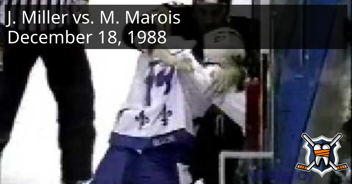 Jay Miller vs. Mario Marois, December 18, 1988 - Boston Bruins vs ...