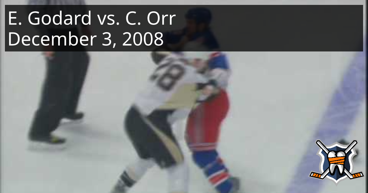 Eric Godard vs. Colton Orr, December 3, 2008 - Pittsburgh Penguins vs ...