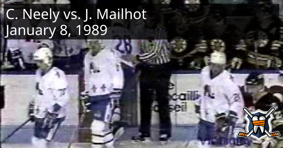 Cam Neely vs. Jacques Mailhot, January 8, 1989 - Boston Bruins vs ...