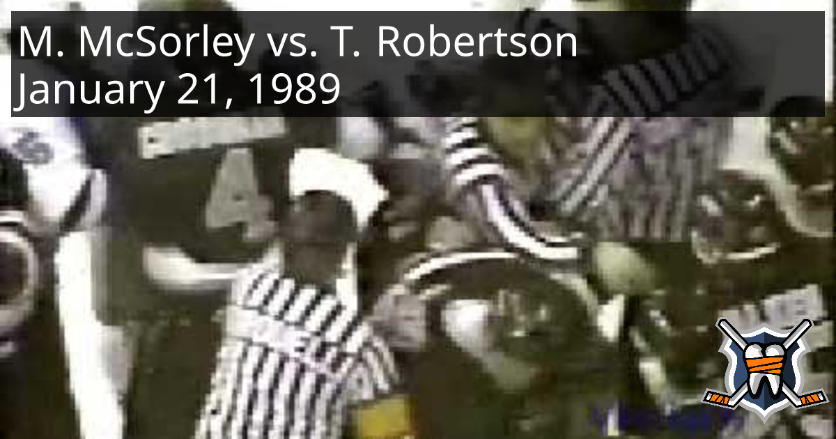 Marty McSorley vs. Torrie Robertson, January 21, 1989 - Los Angeles ...