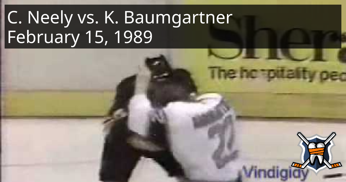 Cam Neely vs. Ken Baumgartner, February 15, 1989 - Boston Bruins vs ...