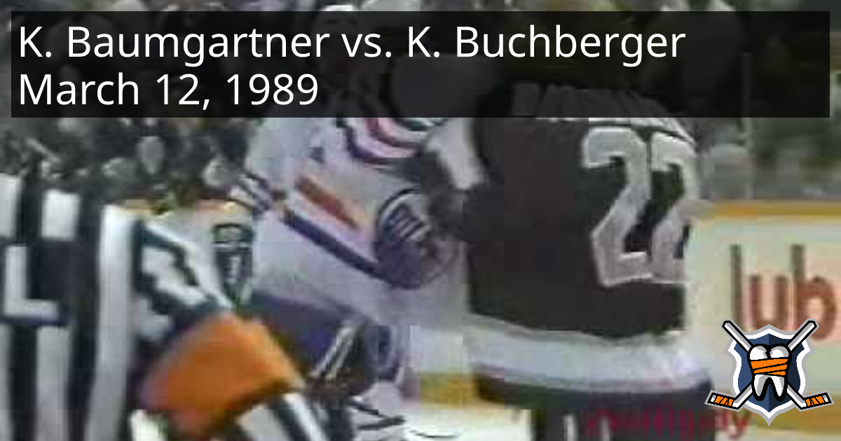 Ken Baumgartner vs. Kelly Buchberger, March 12, 1989 - Los Angeles ...
