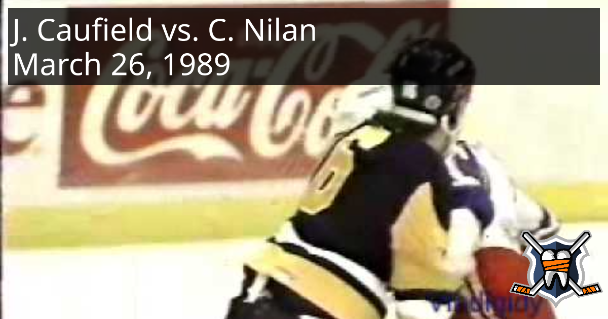 Jay Caufield vs. Chris Nilan, March 26, 1989 - Pittsburgh Penguins vs ...