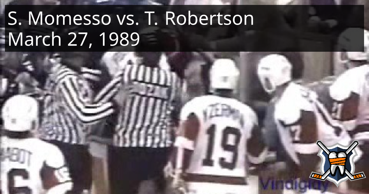 Sergio Momesso vs. Torrie Robertson, March 27, 1989 - St Louis Blues vs ...