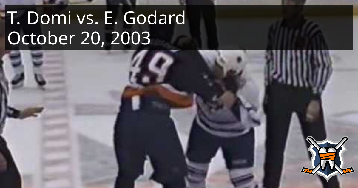 Tie Domi vs. Eric Godard, October 20, 2003 - Toronto Maple Leafs vs ...