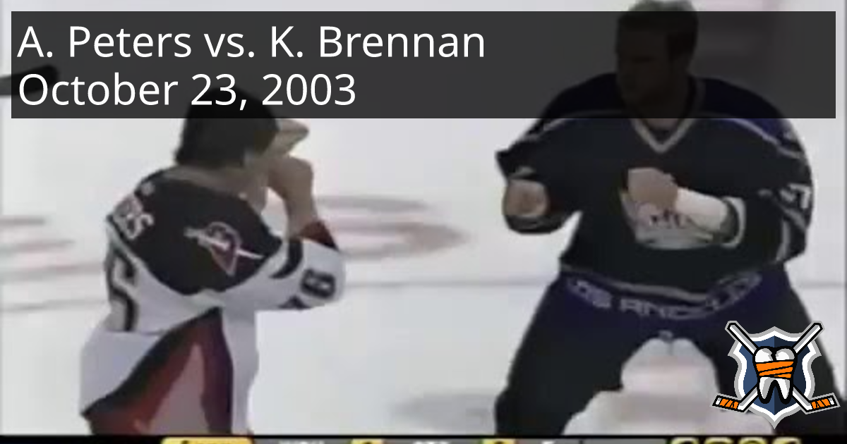 Andrew Peters vs. Kip Brennan, October 23, 2003 - Buffalo Sabres vs ...