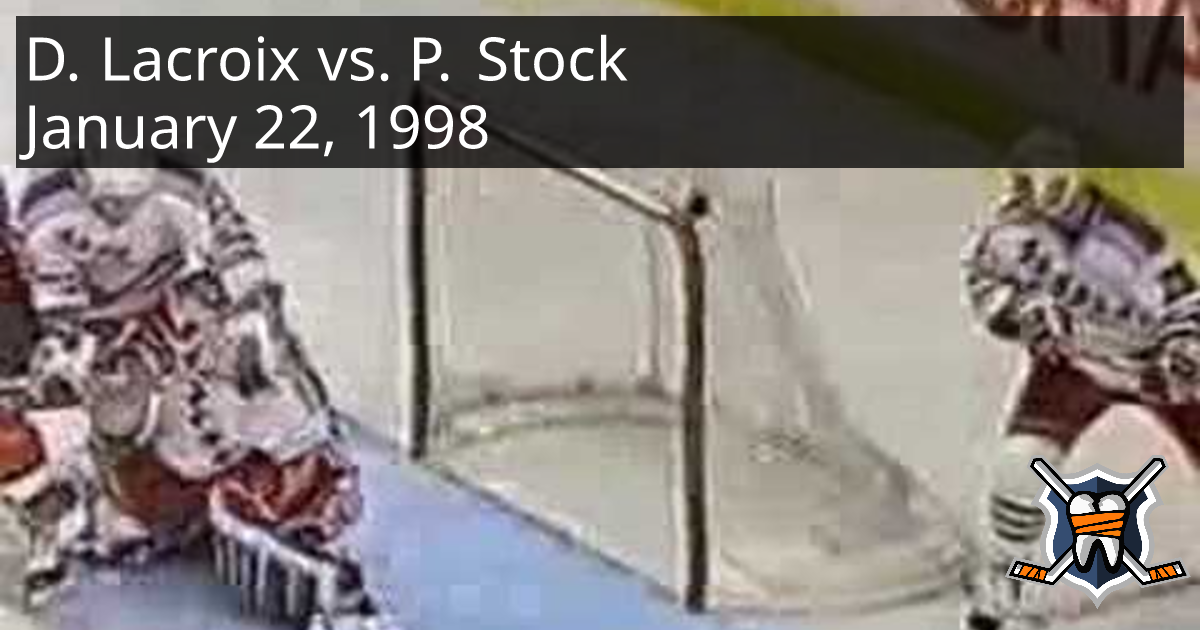 Daniel Lacroix vs. P.J. Stock, January 22, 1998 - Philadelphia Flyers ...