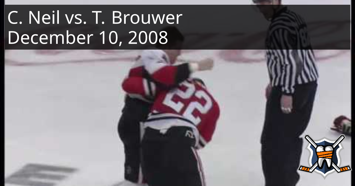 Chris Neil vs. Troy Brouwer, December 10, 2008 - Ottawa Senators vs ...