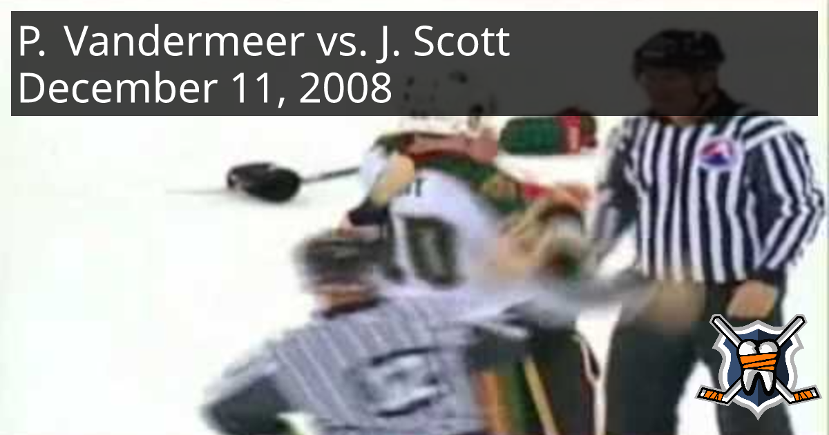 Pete Vandermeer vs. John Scott, December 11, 2008 - Quad City Flames vs ...