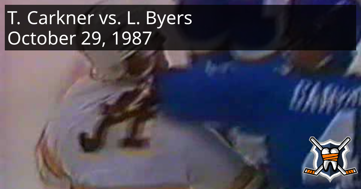Terry Carkner vs. Lyndon Byers, October 29, 1987 - Quebec Nordiques vs ...